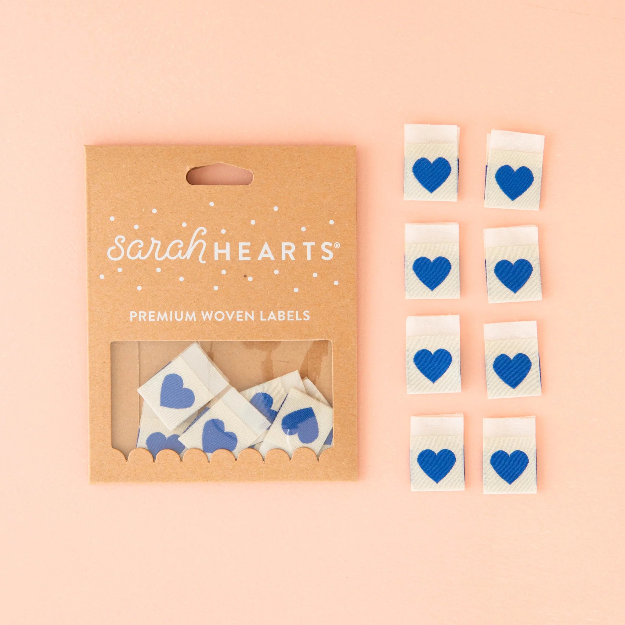 Blue Heart Labels | 8 Sew-in Labels – Knot and Thread Design