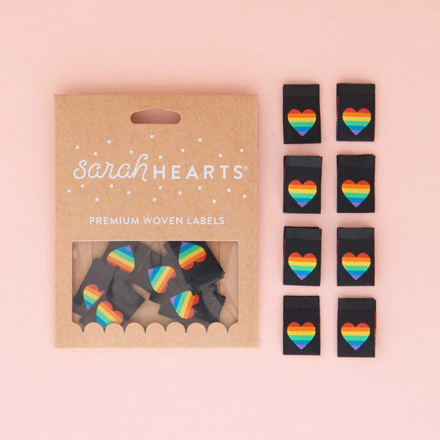 Rainbow Heart Labels | 8 Sew-in Labels – Knot and Thread Design