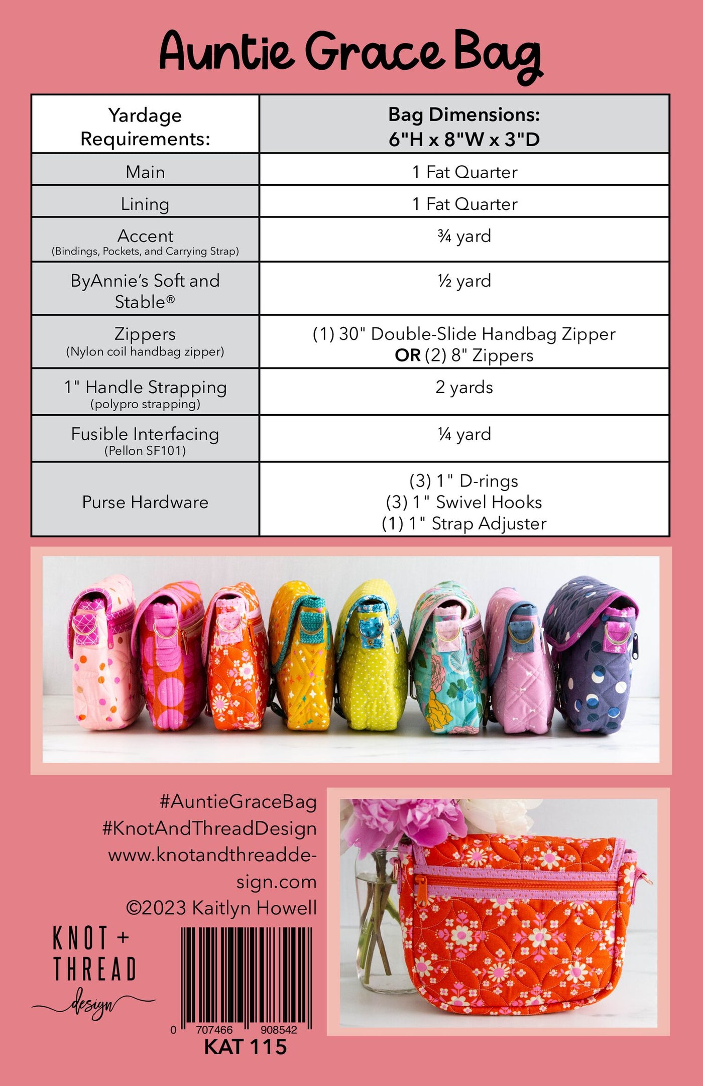 Auntie Grace Bag (PDF Pattern) – Knot and Thread Design