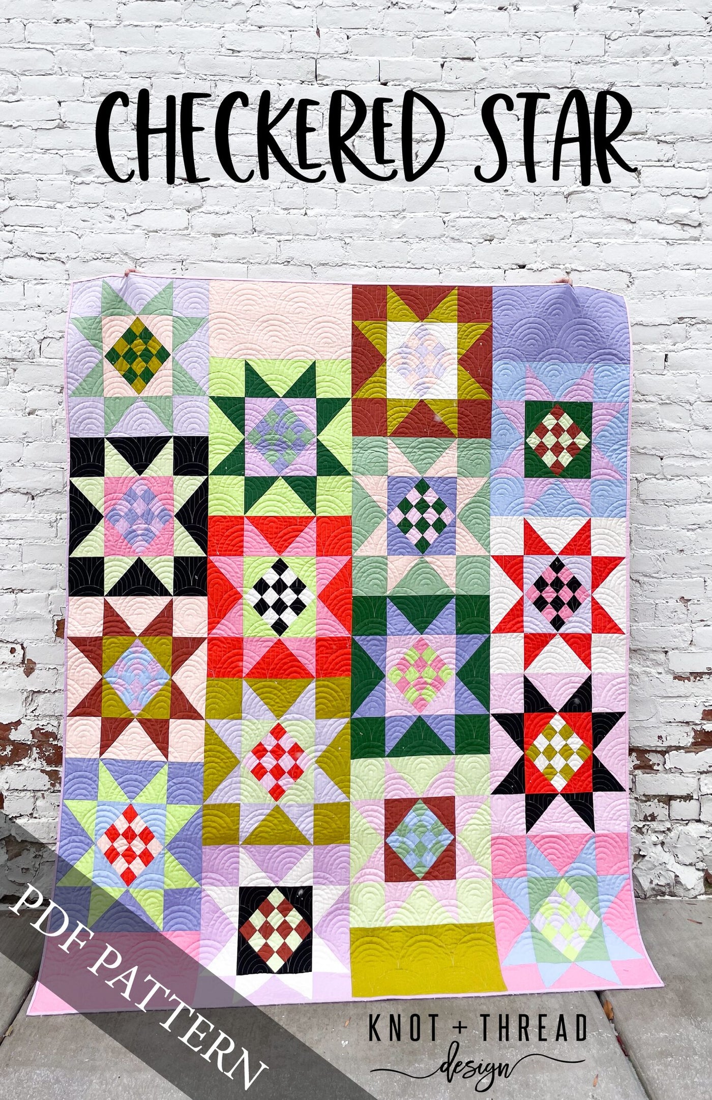 Checkered Star (PDF Pattern) – Knot and Thread Design