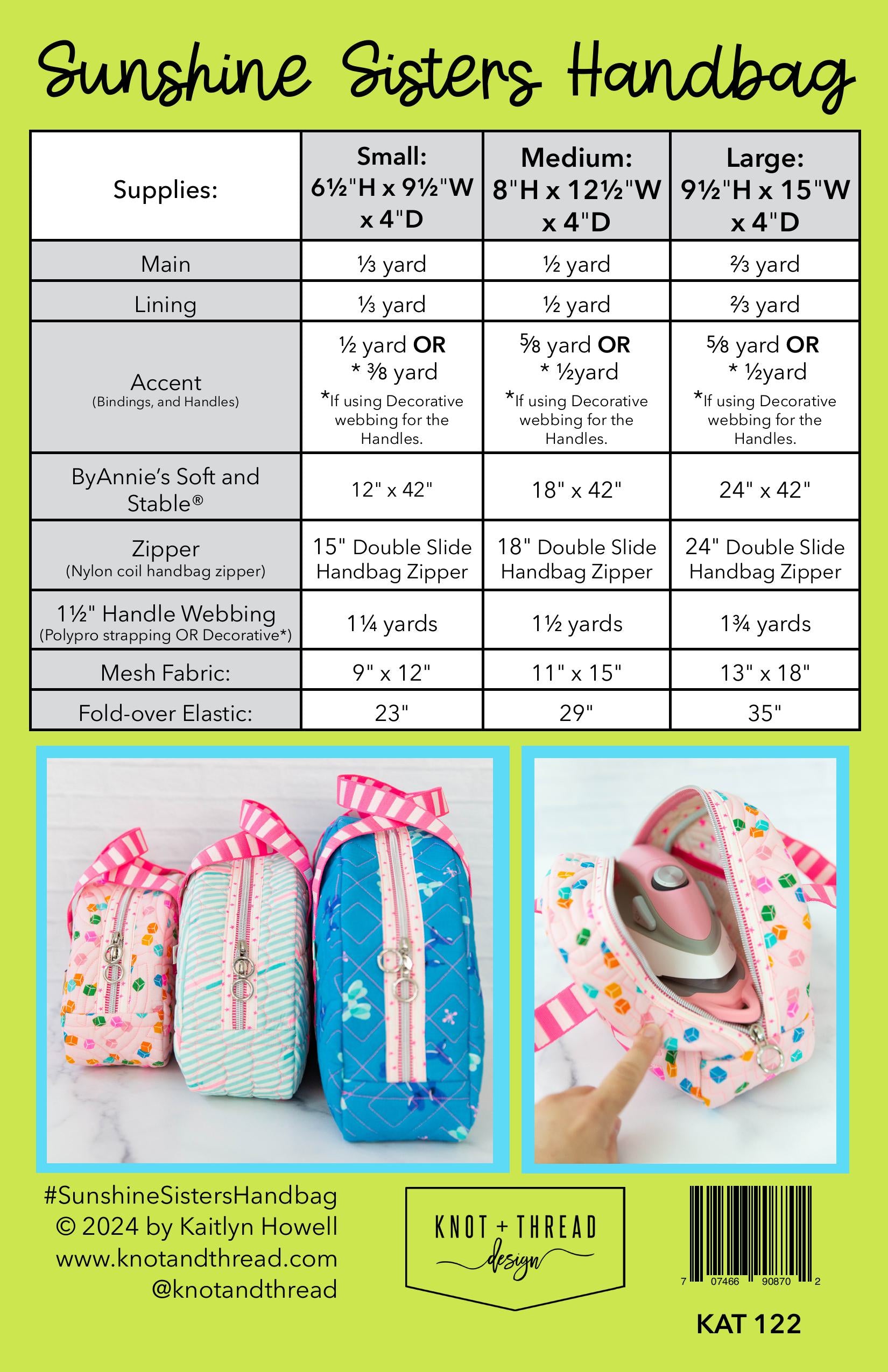 Sunshine Sisters Handbag (PDF Pattern) – Knot and Thread Design