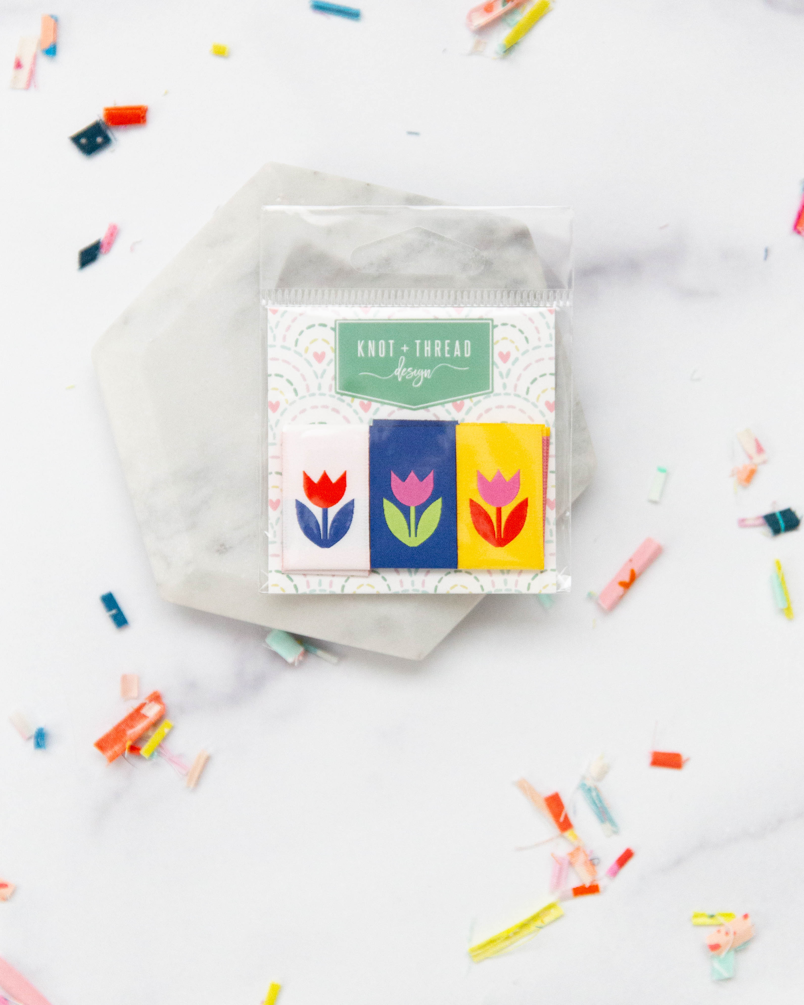"Tulips" Sew-in Labels – Knot and Thread Design